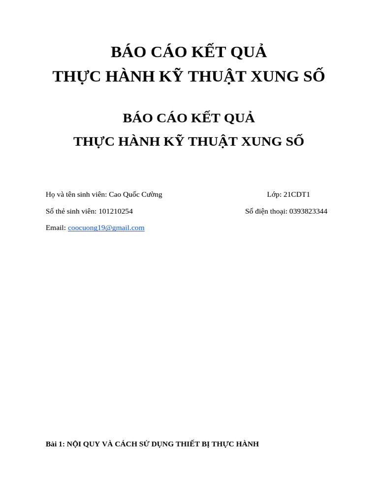 Báo Cáo TH KTXS | PDF