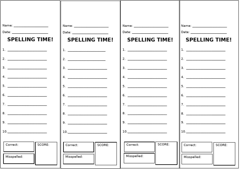 Spelling Booklet | PDF