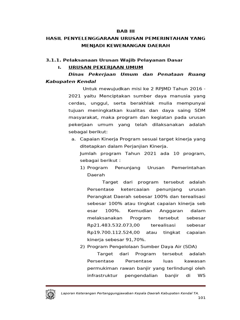 Laporan Keterangan Pertanggungjawaban LKPJ Tahun 2021 1 | PDF