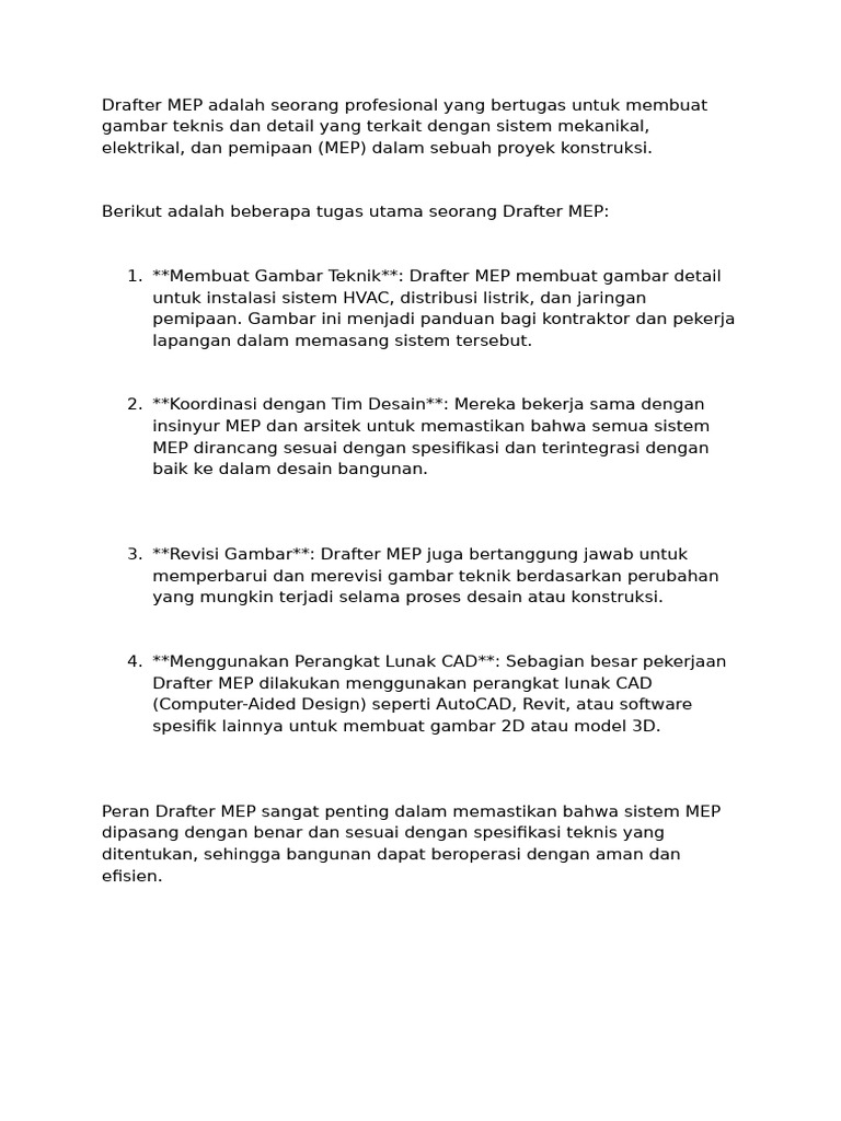 Apa Itu Drafter Mep | PDF