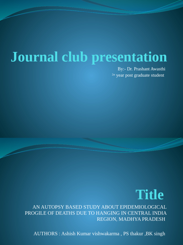 Journal club presentation | PDF