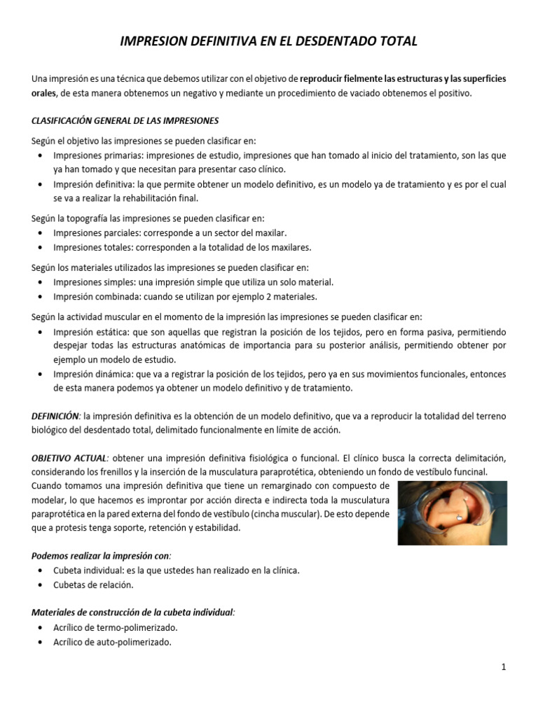 TCP Prótesis Solemne 2 Clase 11 Impresión Definitiva en Desdentado ...