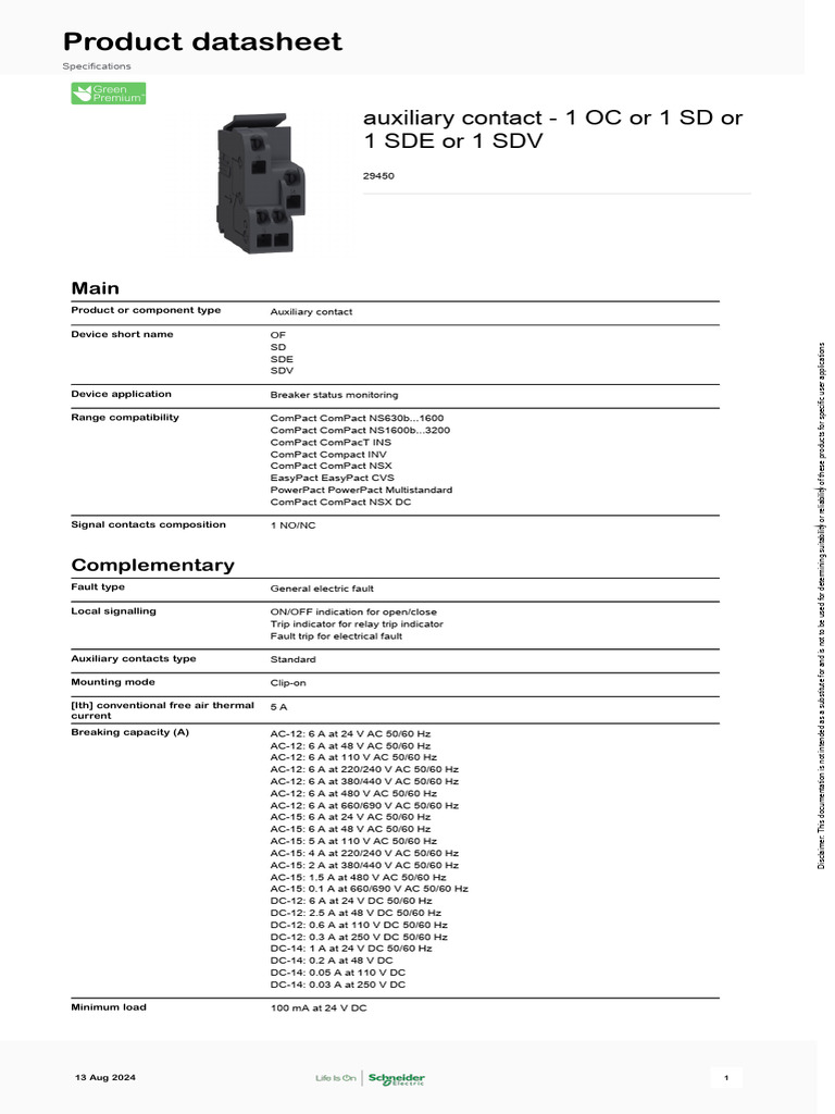 Schneider Electric - ComPact-NSX - 29450 | PDF