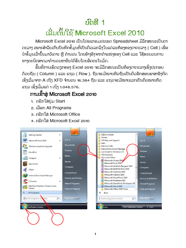 Microsoft Excel 2010 | PDF