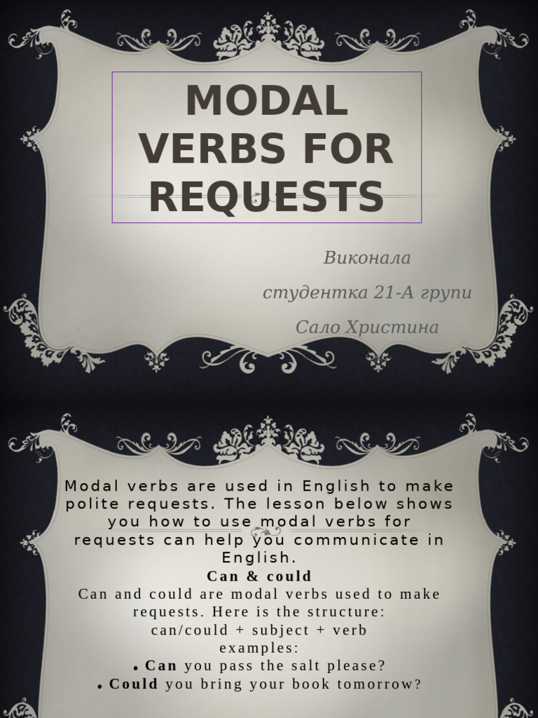 Modal verbs for request | PDF