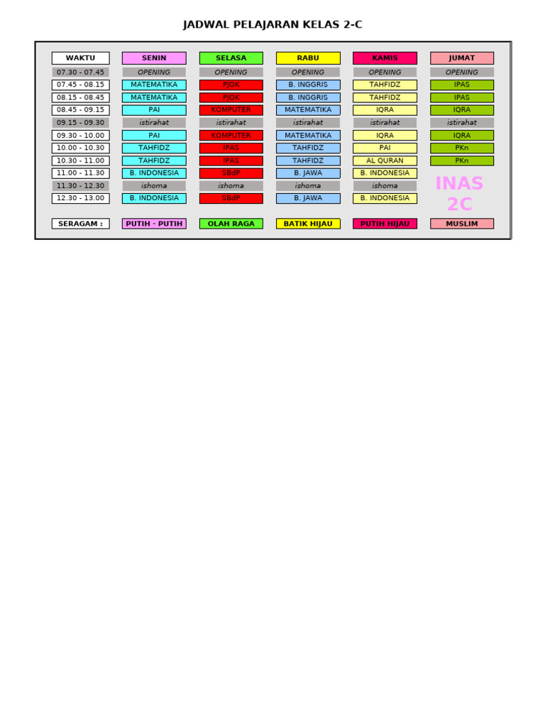 Jadwal 2C | PDF