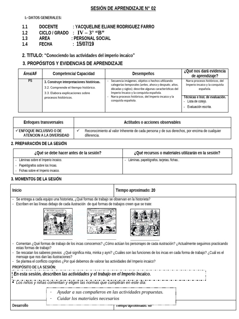 Sesiòn de Aprendizaje N 2 | PDF
