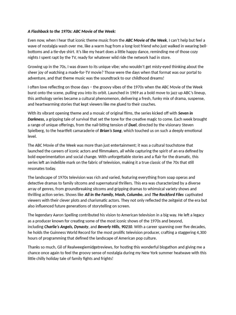 A Flashback To The 1970s | PDF