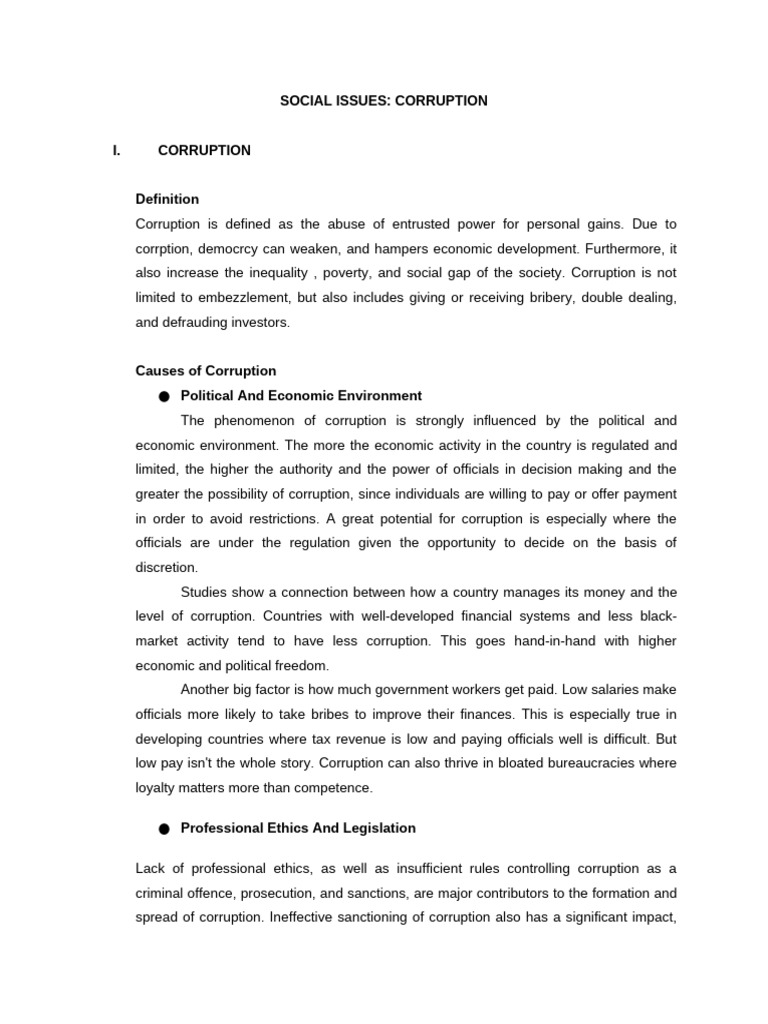 SOCIAL-ISSUES-CORRUPTION (1) | PDF