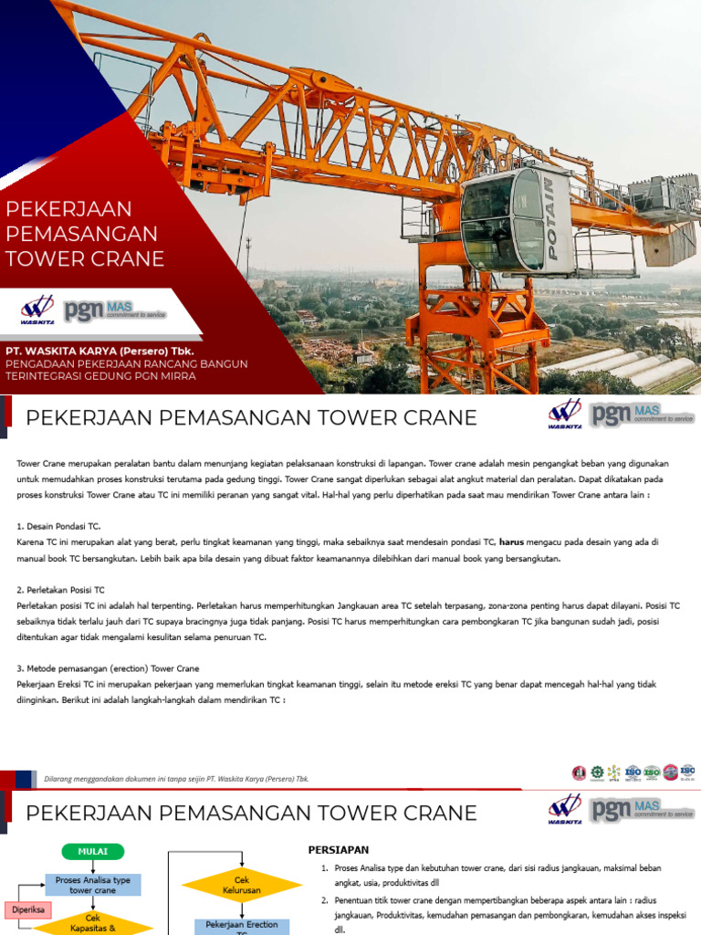 Metode Pemasangan Tower Crane | PDF