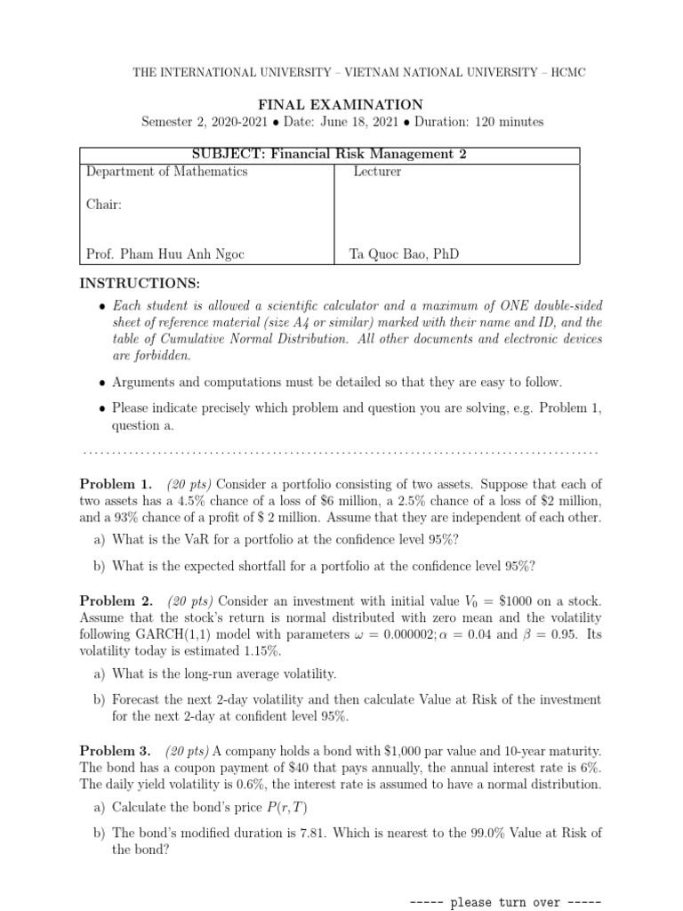 FRM2 Final Spring2021 | PDF