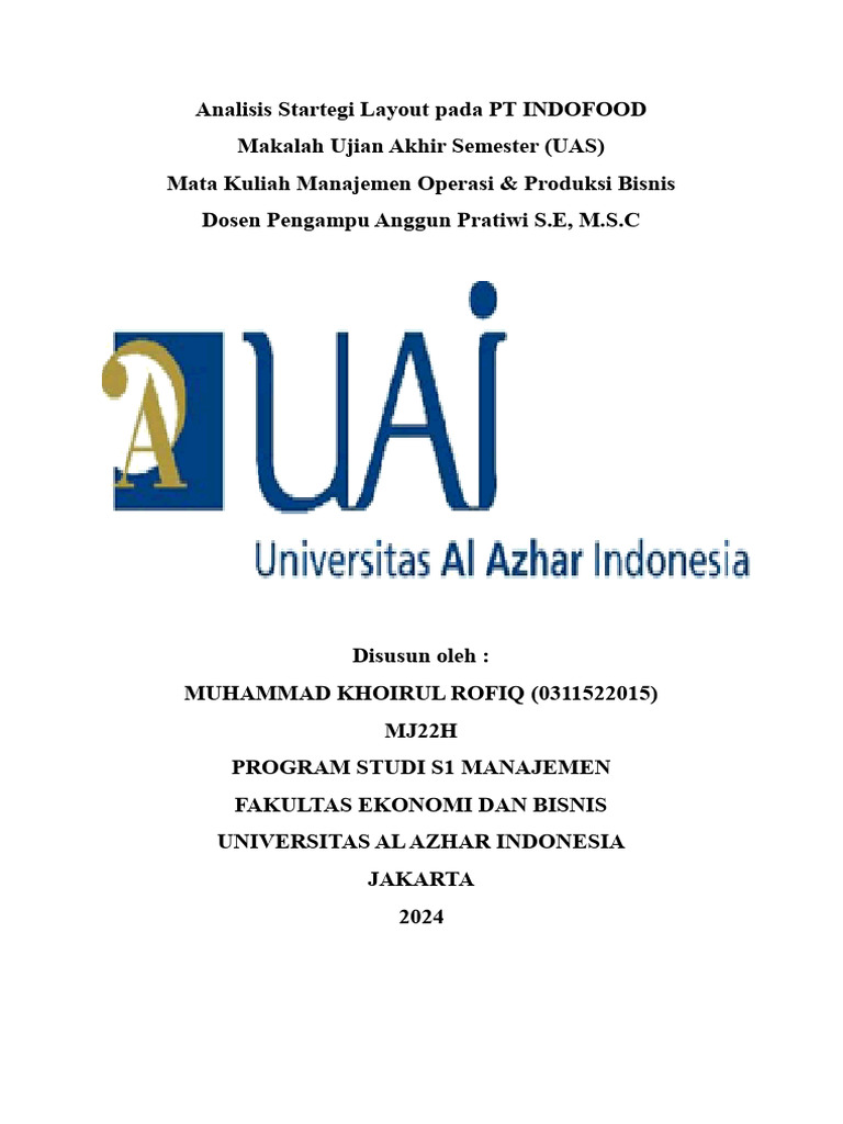 Analisis Startegi Layout Pada PT INDOFOOD-1 | PDF