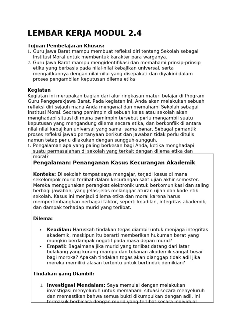 Lembar Kerja Modul 2.4 | PDF