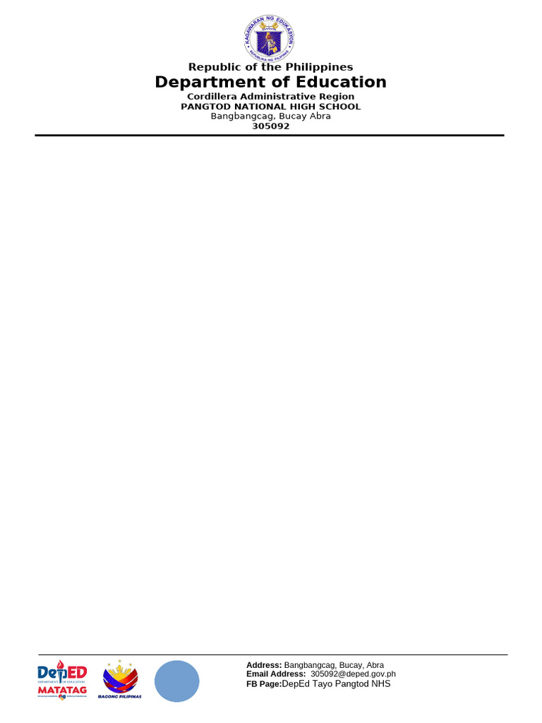 Blank Template PNHS Portrait | PDF