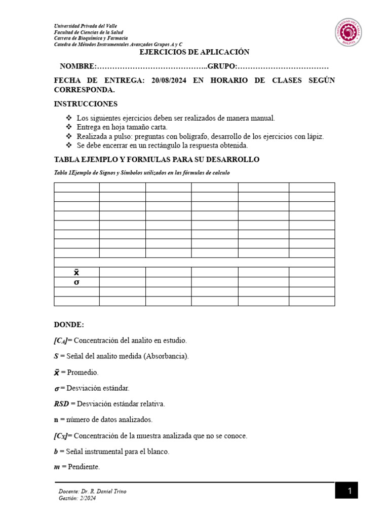 Ejercicios de Curvas de Calibracion | PDF