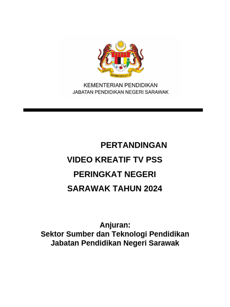 Pertandingan Video Kreatif TVPSS Peringkat Negeri Tahun 2024 | PDF
