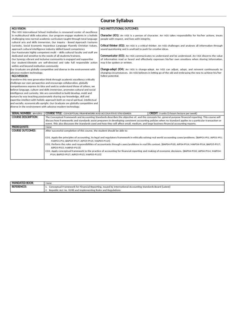 Conceptual Framework And Accounting Standards Pdf