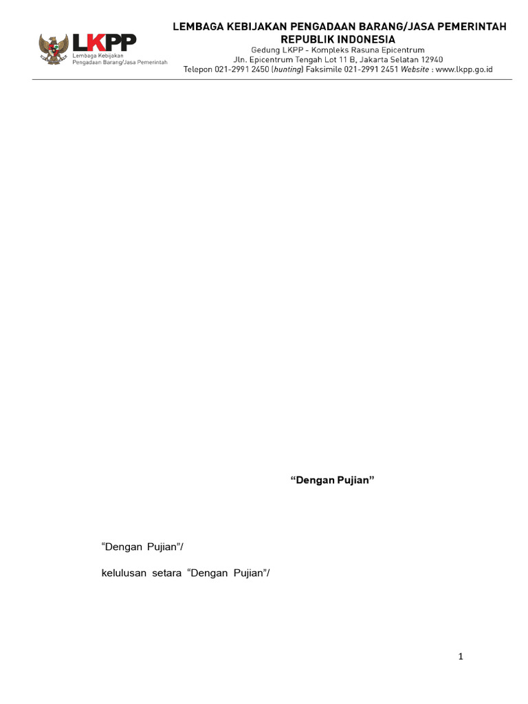 Pengumuman Cpns LKPP 2024 | PDF