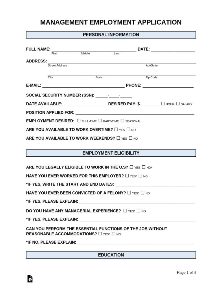 Management Job Application | PDF