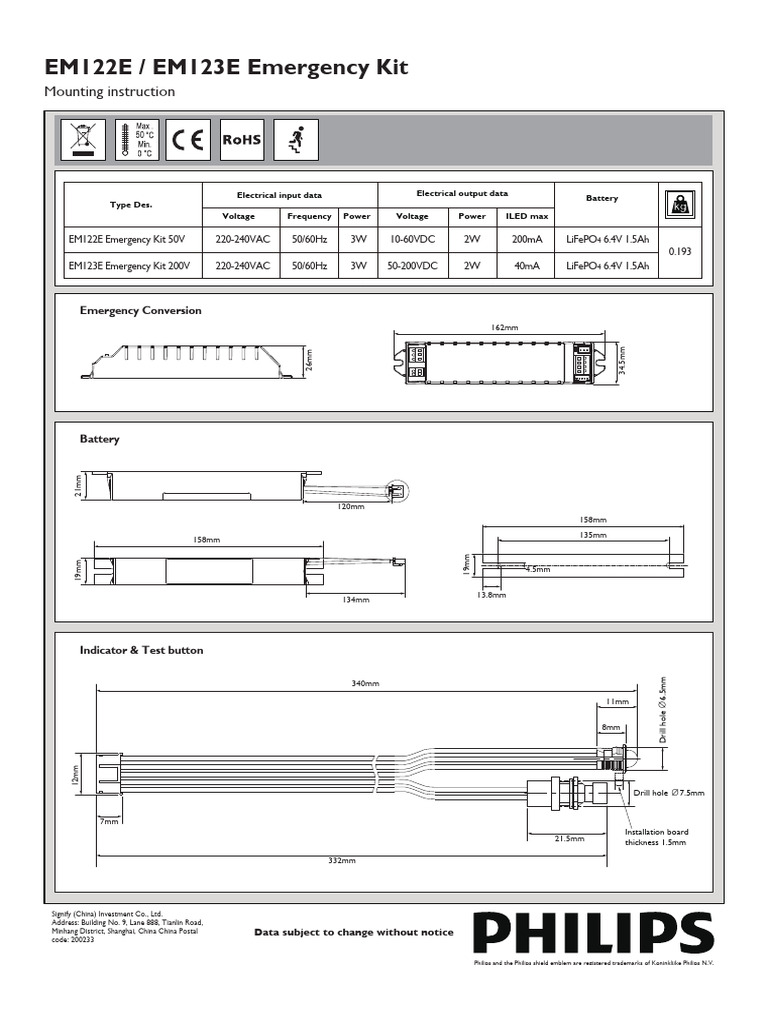 Em122e Emergency Kit 220V | PDF