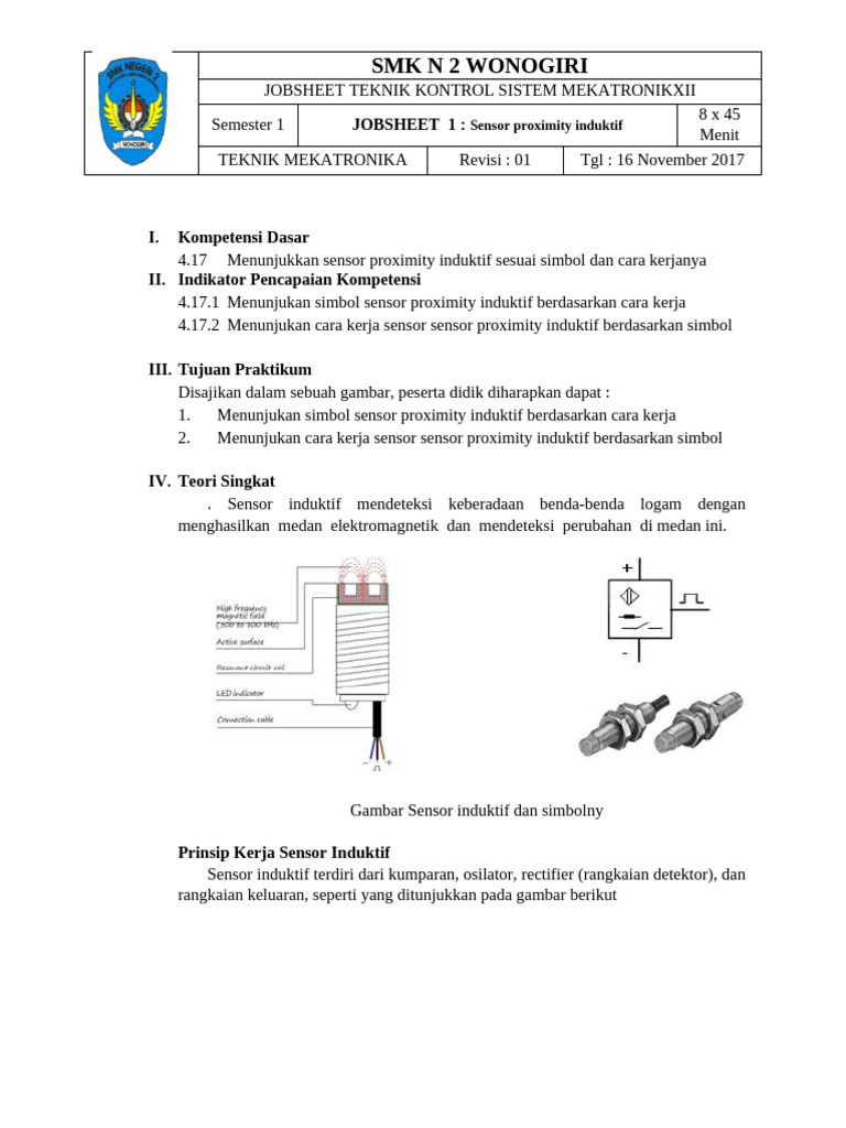 Jobsheet Sensor | PDF