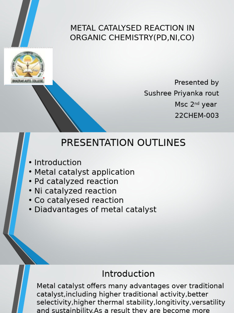 Metal Catalysed Reaction In Organic Chemistry Pd Pdf
