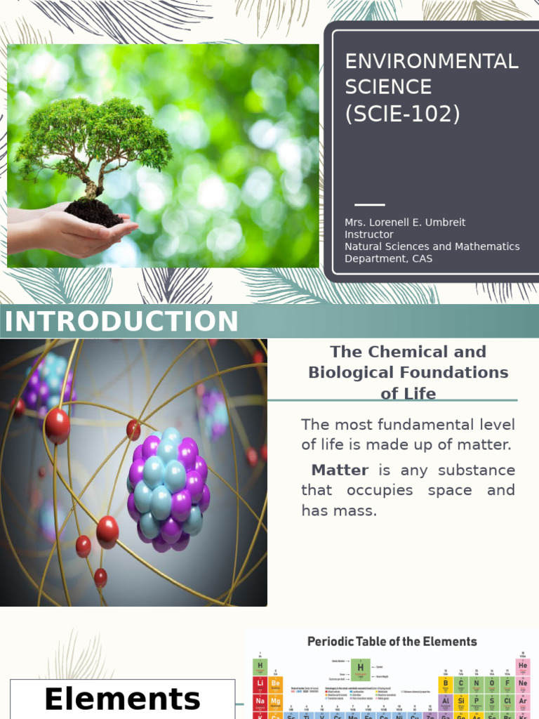 Week 1 Scie102 Envi Scie | PDF