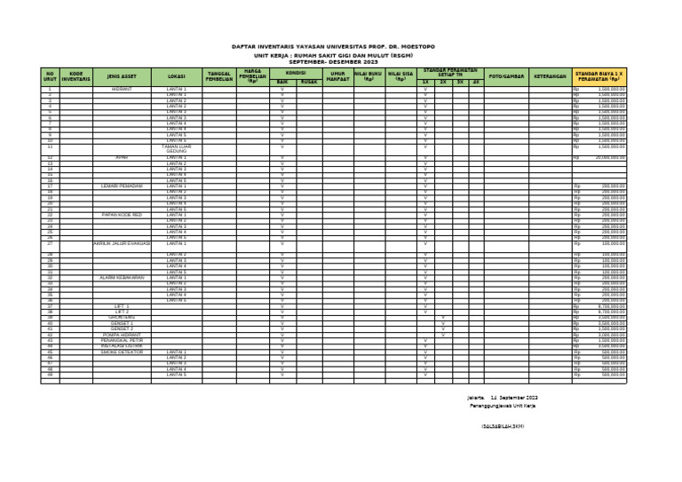 Form Inventaris | PDF