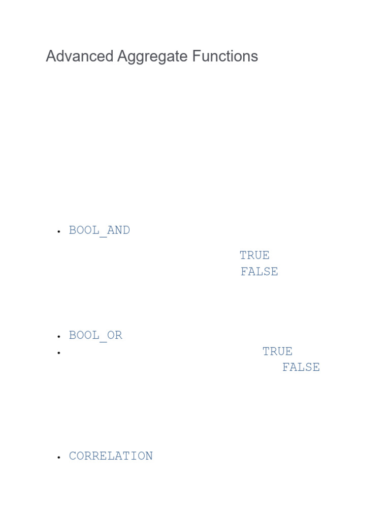 U - 4 - Advanced Aggregate Features | PDF