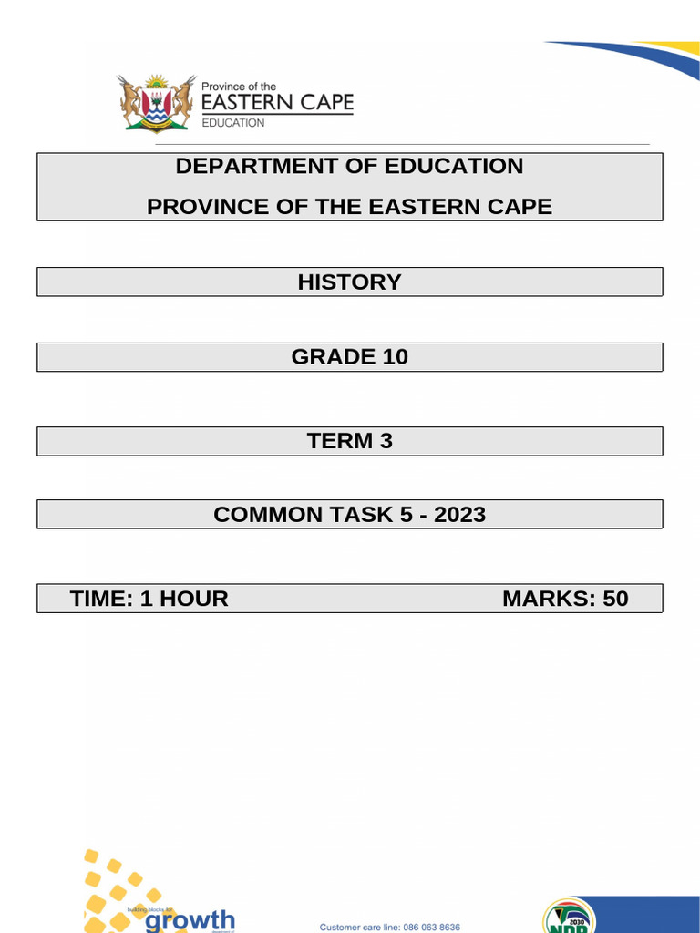 Grade 10 Task 5-2023 | PDF