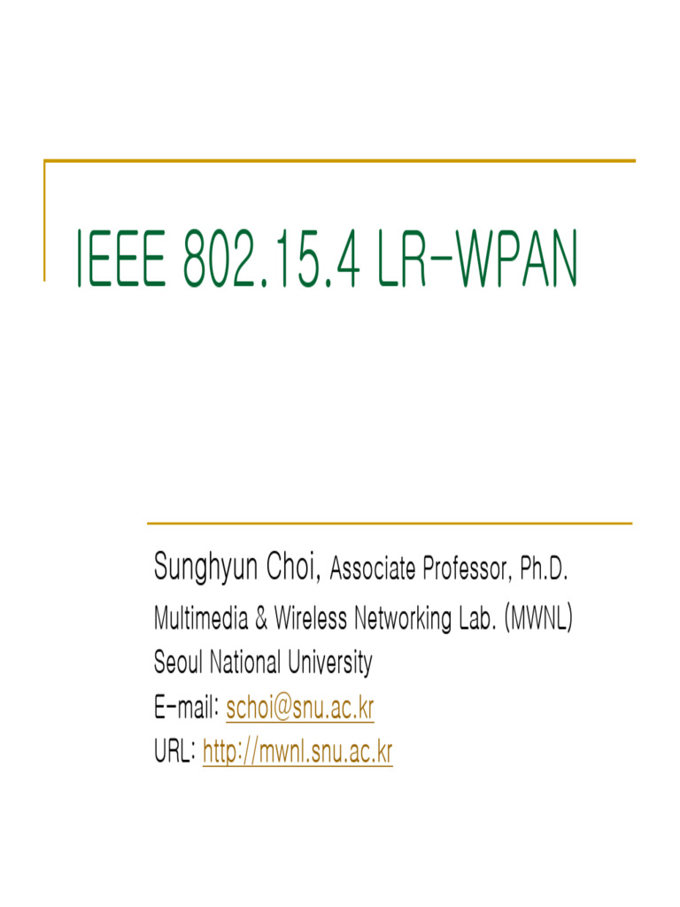 Ieee 802.15.4 | PDF