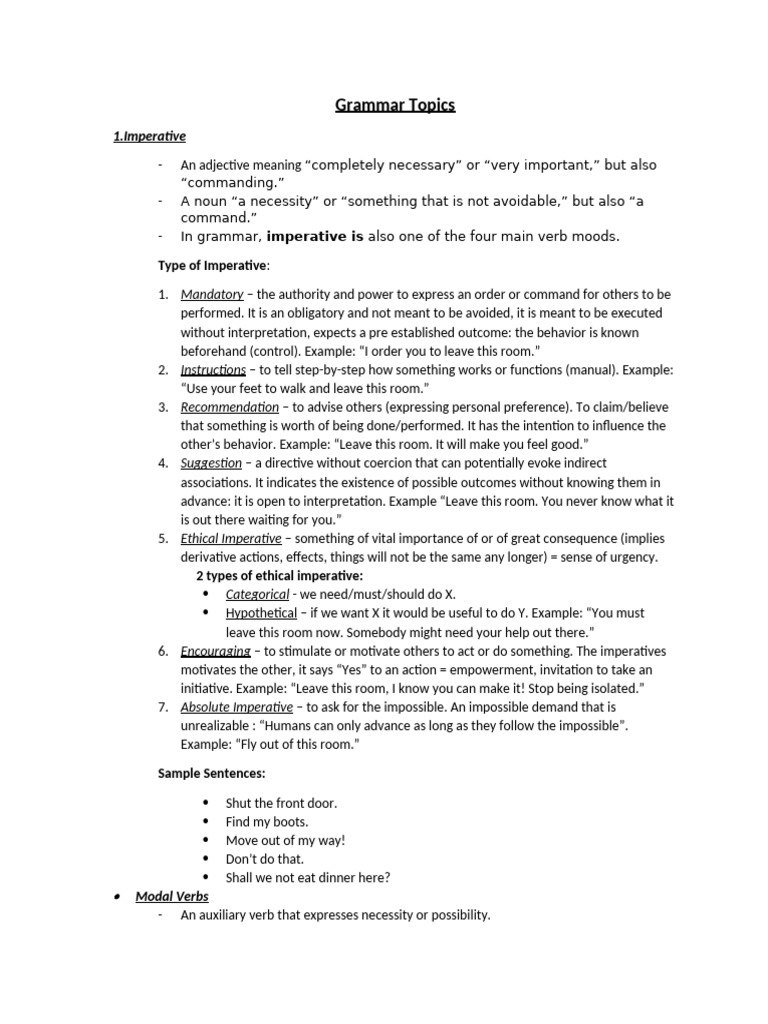 Grammar Topics | PDF