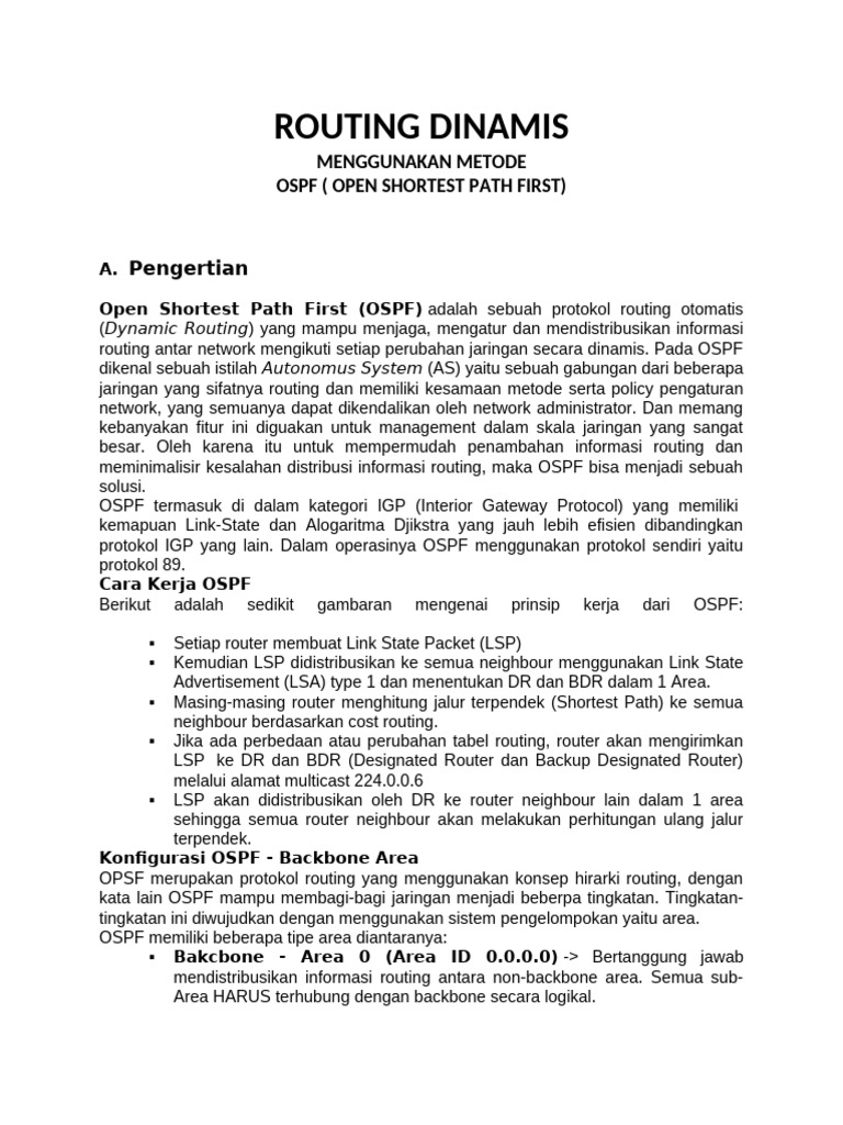 Routing Dinamis Ospf | PDF