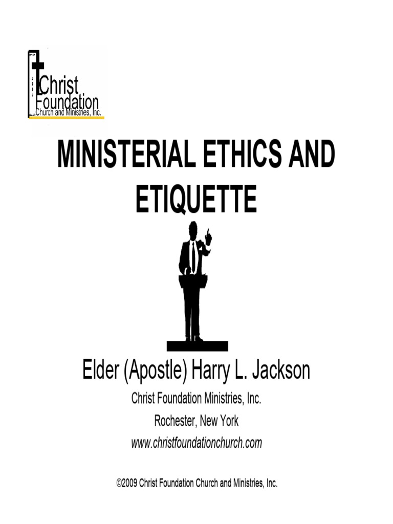 Ministerial Ethics and Etiquette | PDF