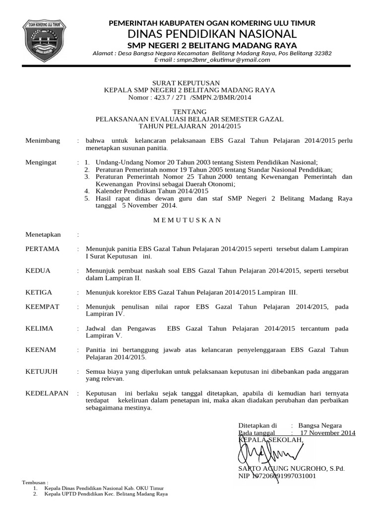 SK EBS Ganjil 2014 | PDF