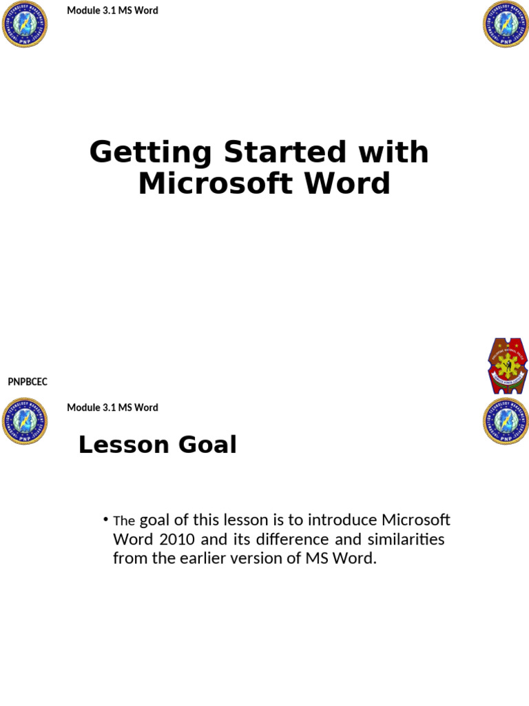 LP 3.1.1 - Getting Started With Word | PDF