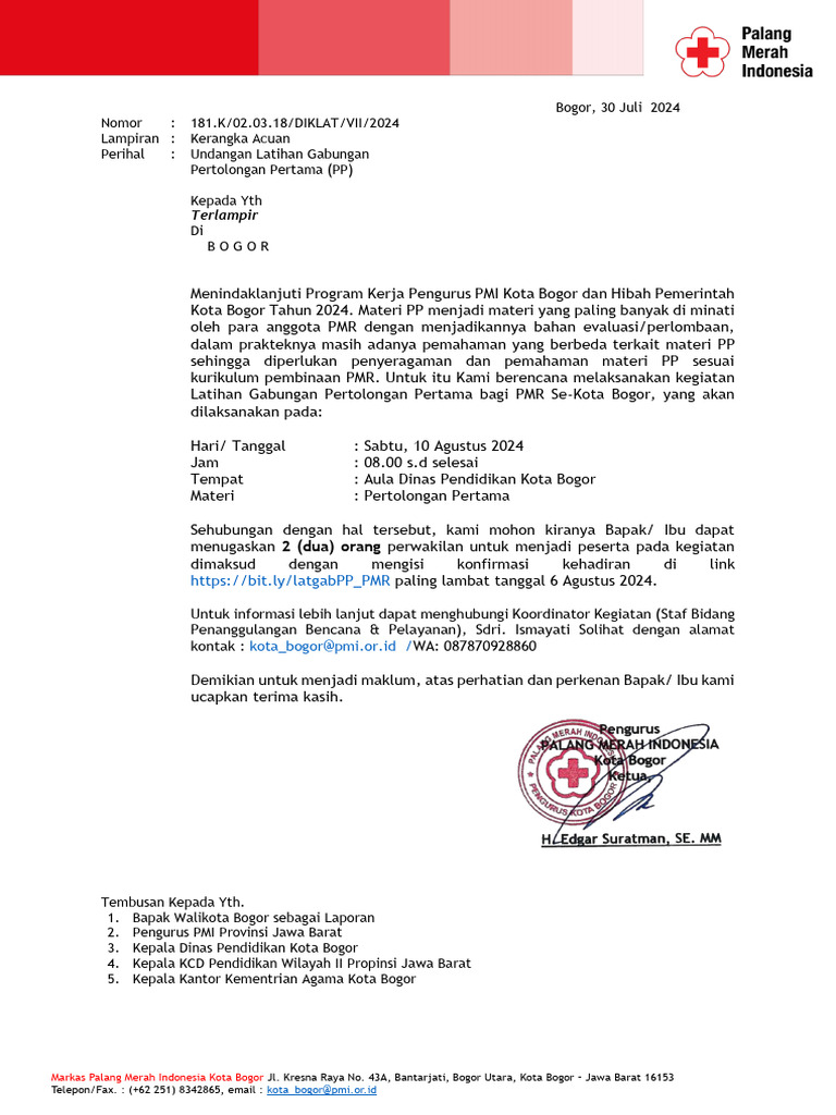 Surat Undangan Latgab PP PMR | PDF