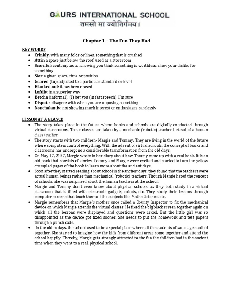 Gr_9_The_Fun_They_Had | PDF