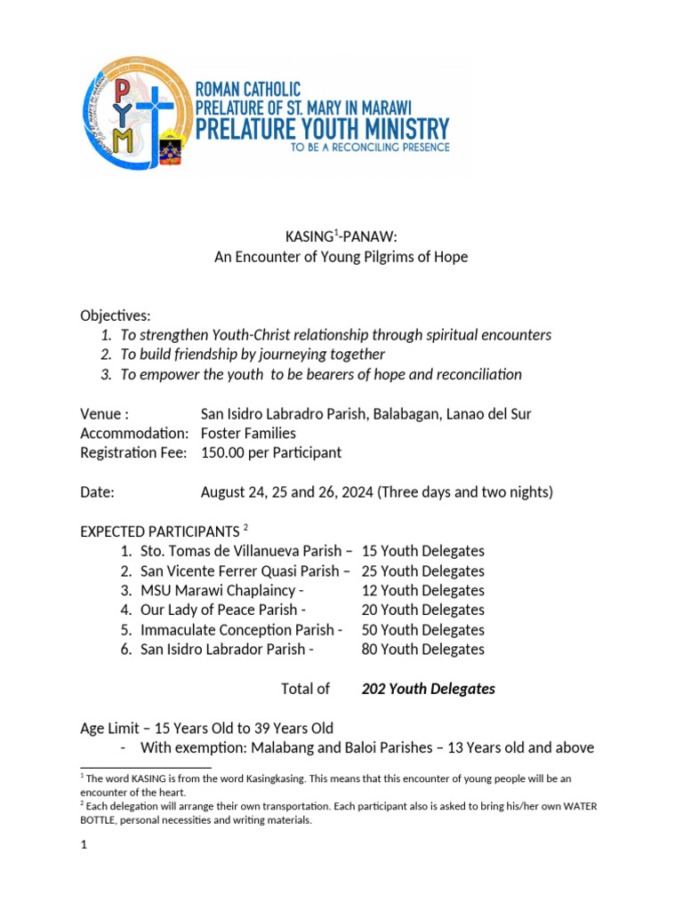 Kasing Panaw Program | PDF