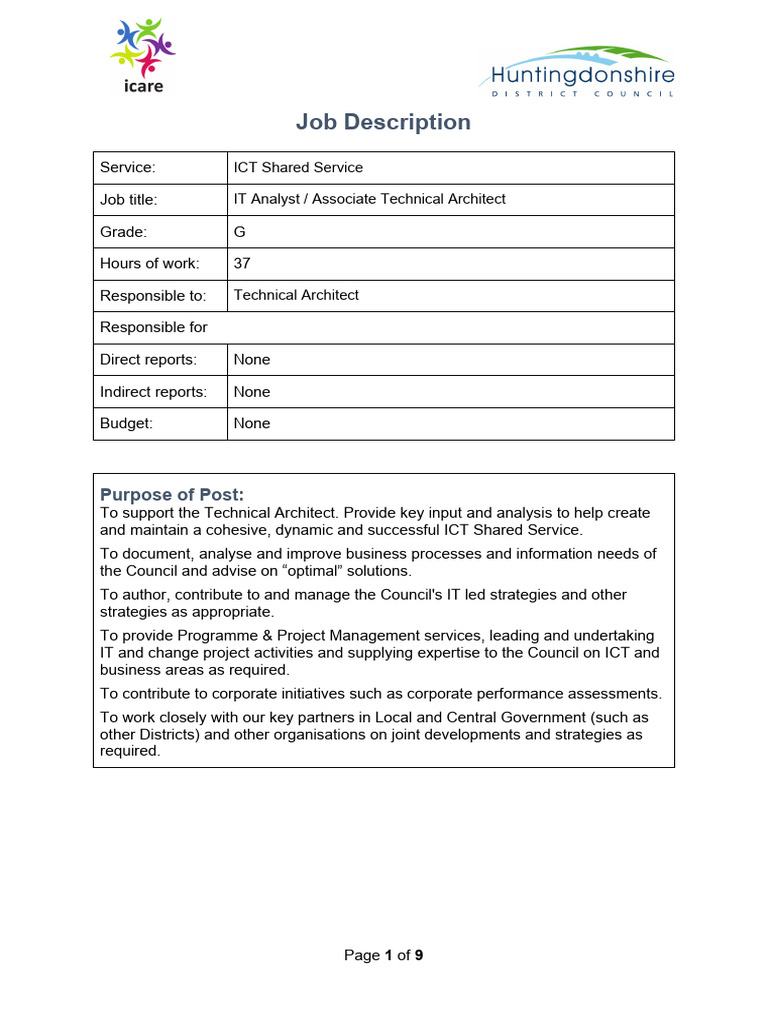 Job Description Associate Technical Architect | PDF | Information ...