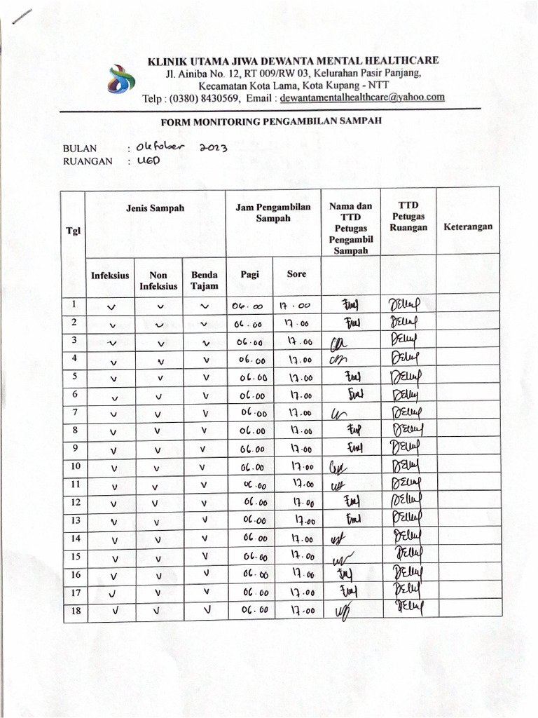 Form Pengambilan Sampah | PDF