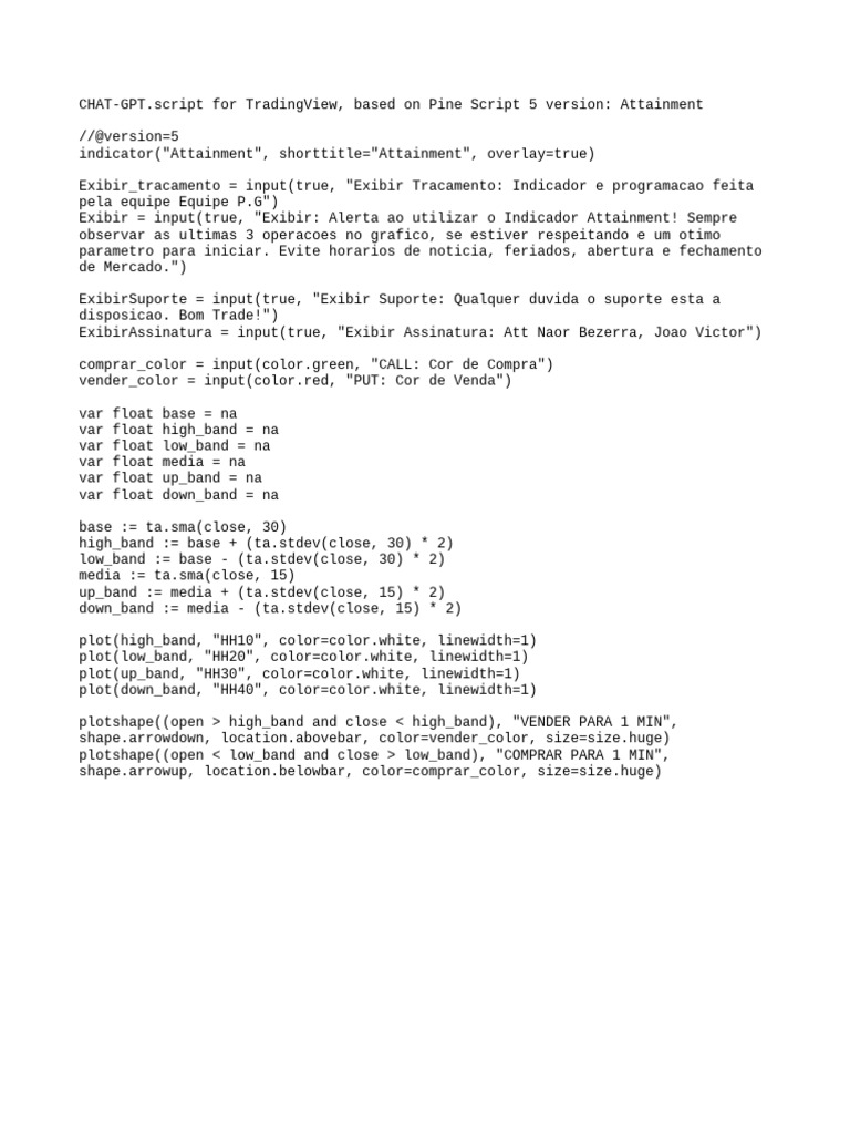 Script For TradingView Attainment | PDF