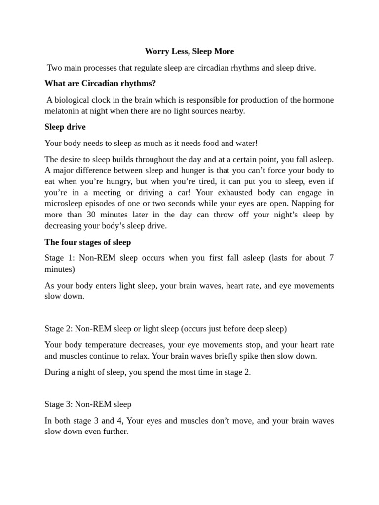 Worry less, sleep more | PDF