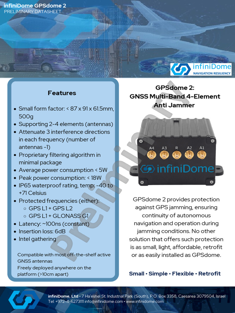 infiniDome GPSdome 2 Datasheet | PDF | Electrical Connector ...