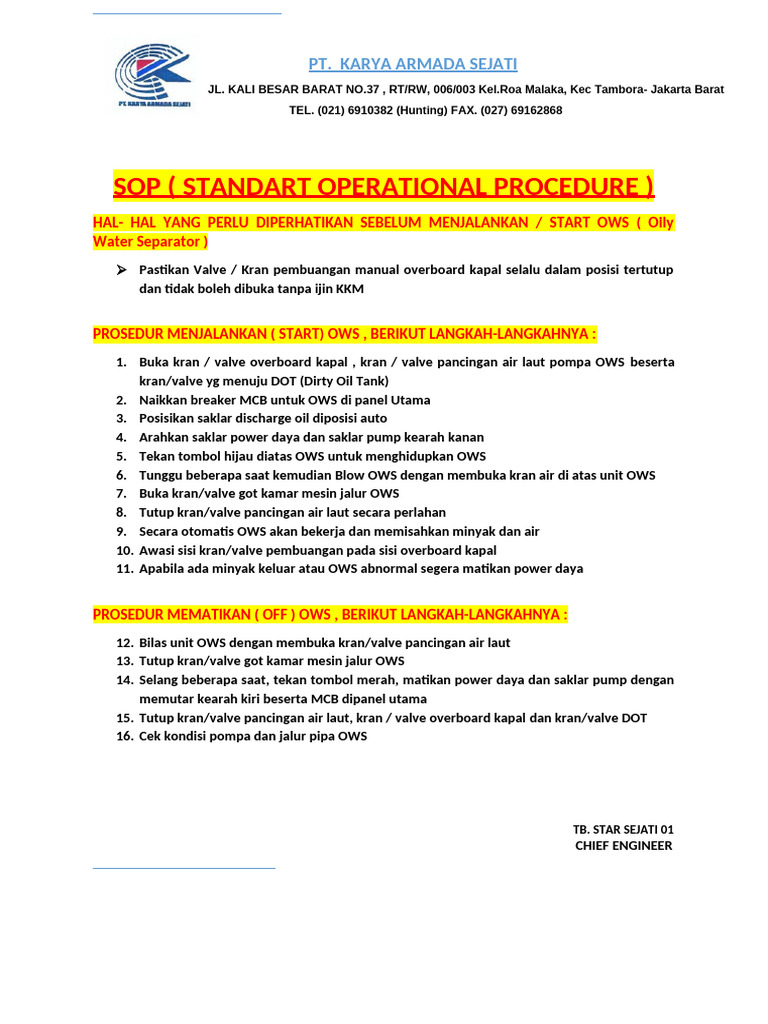 Sop Ae Tb Star Sjati 01 | PDF