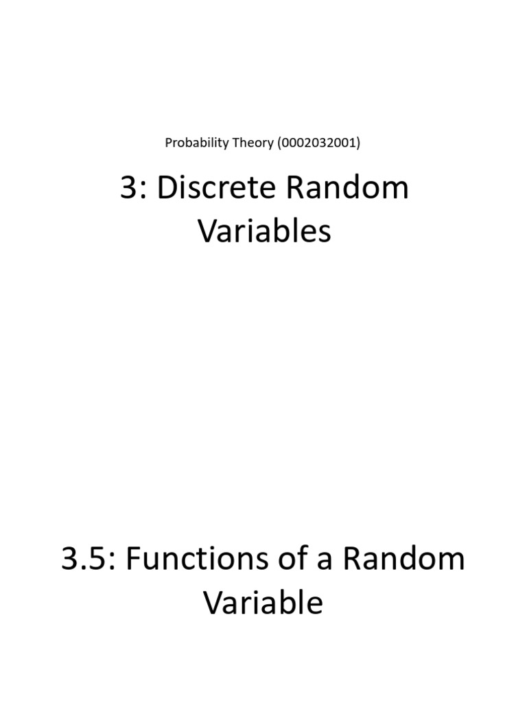 02 - 5 Discrete - Random - Variables | PDF