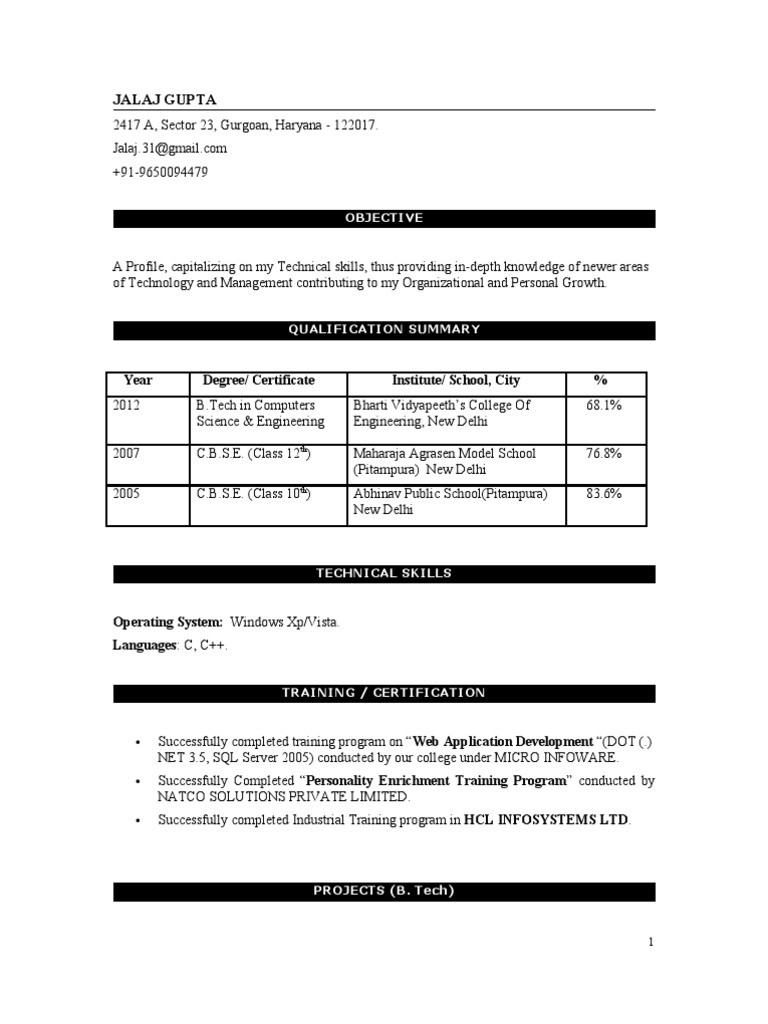 Technical Skills and Profile of Jalaj Gupta | PDF | Art