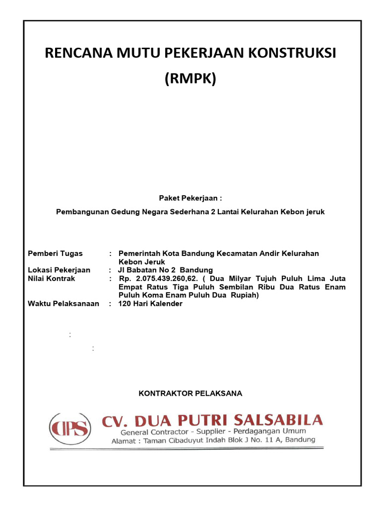RMPK Kel Kebon Jeruk CV Dps | PDF