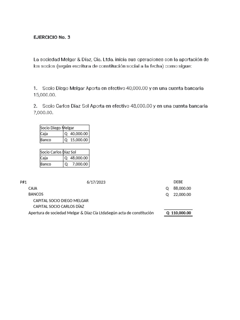 Ejercicio 3 Conta | PDF