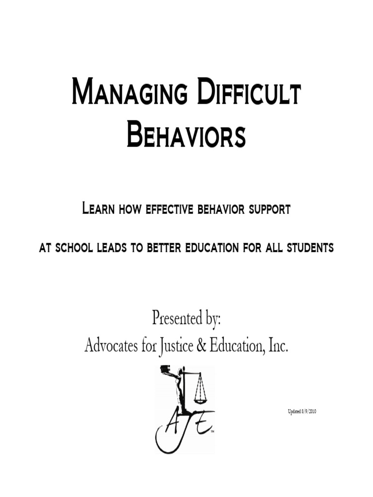 Microsoft PowerPoint Managing Difficult Behaviors | PDF